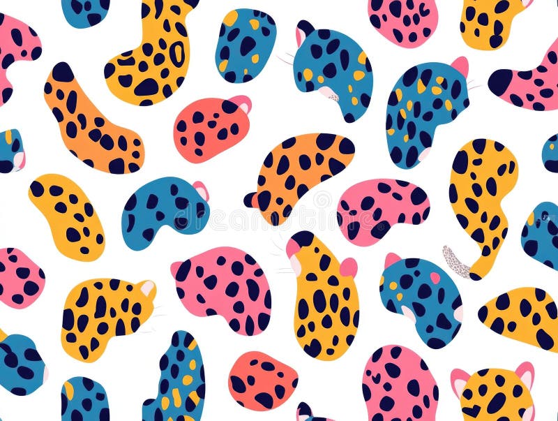 Wild Animal Pattern - Leopard Spots and Fish Stock Illustration ...