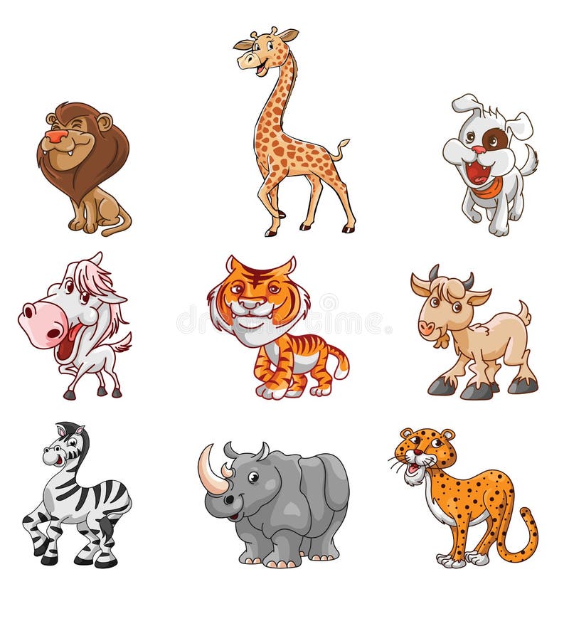 Wild Animal Set stock vector. Illustration of blank, shape - 47879012