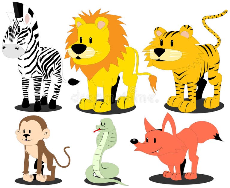 Six Wild Animals Stock Illustrations – 255 Six Wild Animals Stock ...