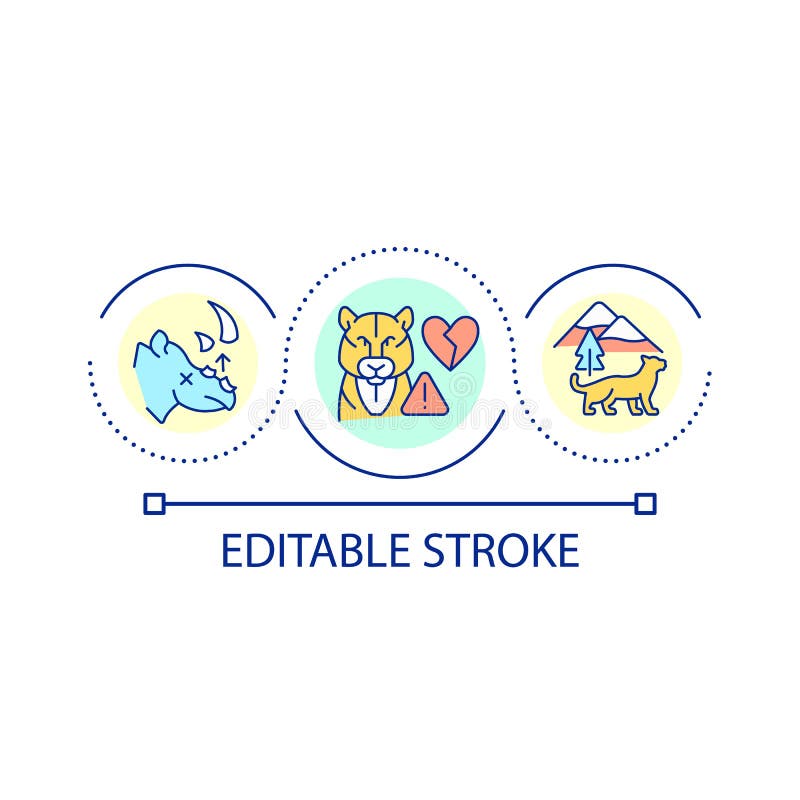 Animals Extinction Red Gradient Concept Icon Stock Vector ...