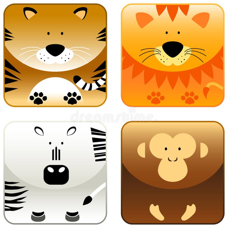 Wild animals - icon set 2 stock vector. Illustration of animal - 8523335