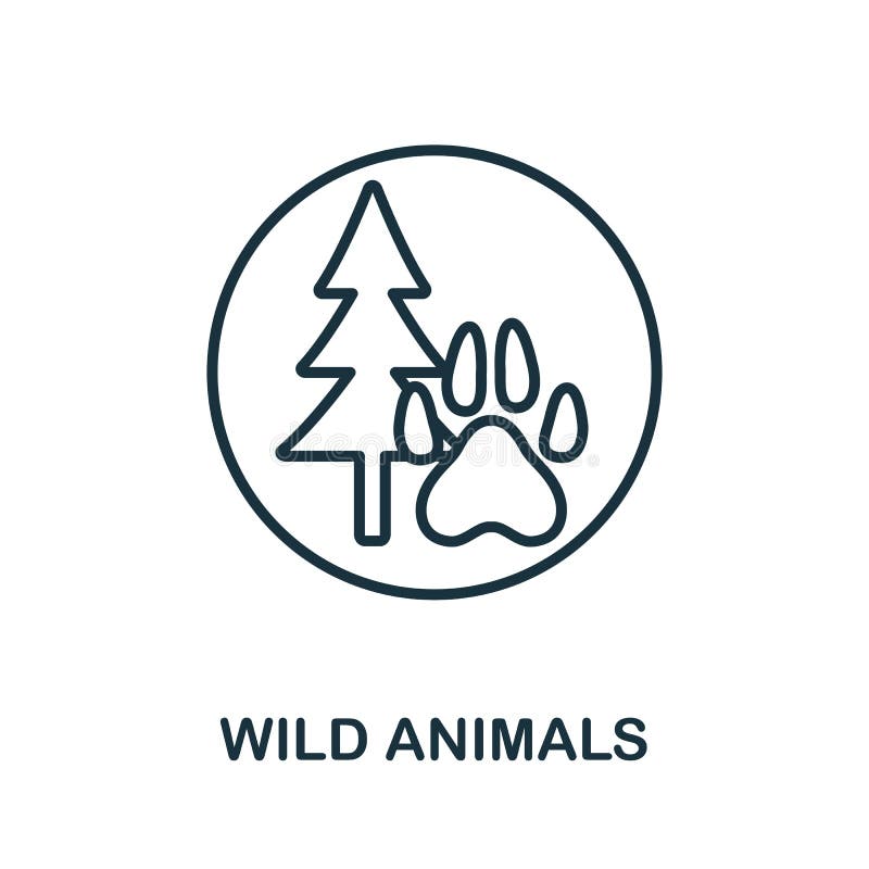 Wild Animals Icon. Simple Line Element Wild Animals Symbol for ...