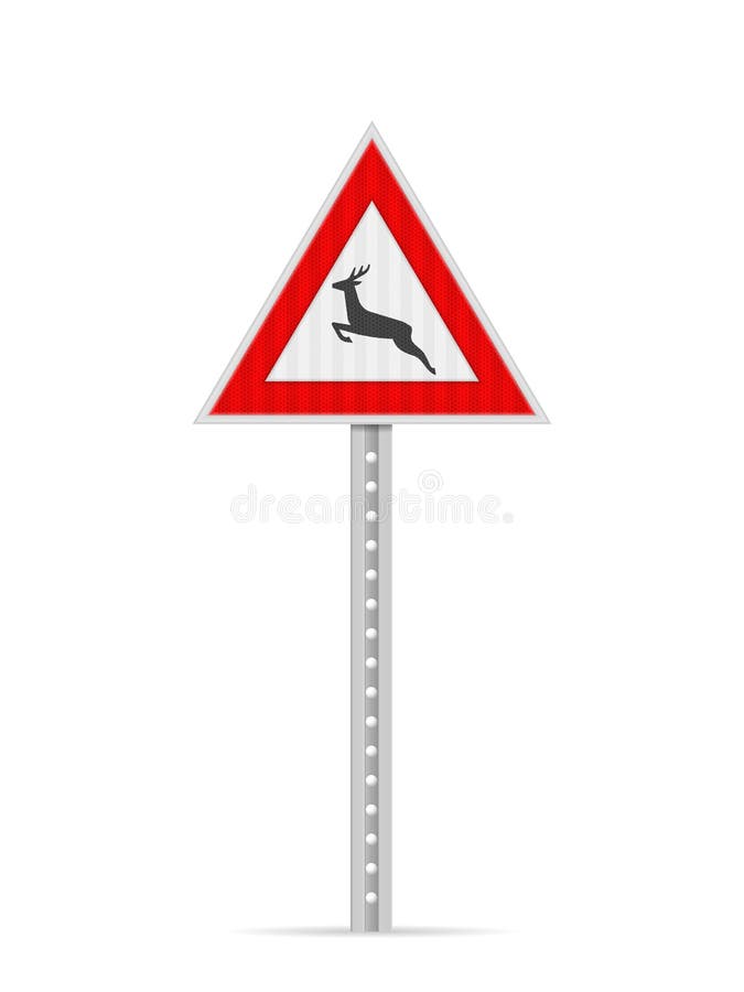 Wild animals road sign stock vector. Illustration of street - 242725715