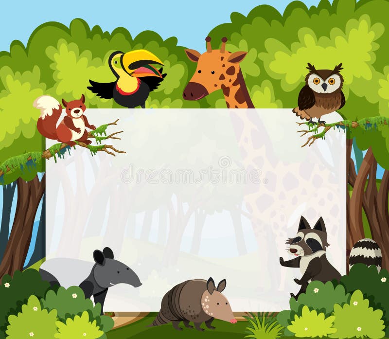 A wild animals template stock vector. Illustration of cartoon - 122873336