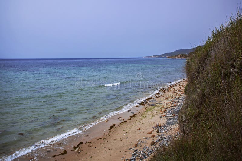 Wild beach with sand stock image. Image of shore, seascape - 149934325