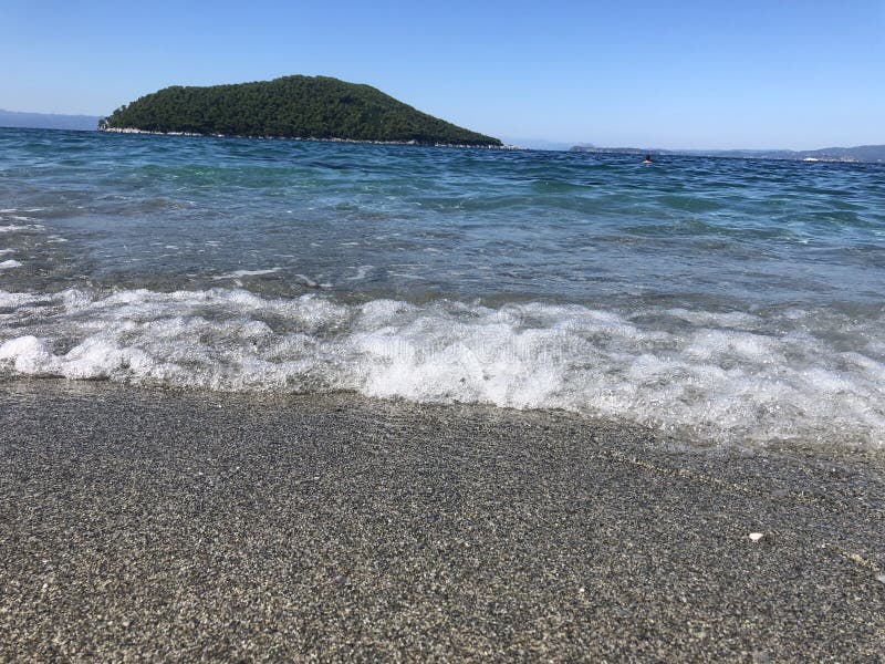 Wild Beach in Greece with Clear Water Stock Image - Image of calm ...