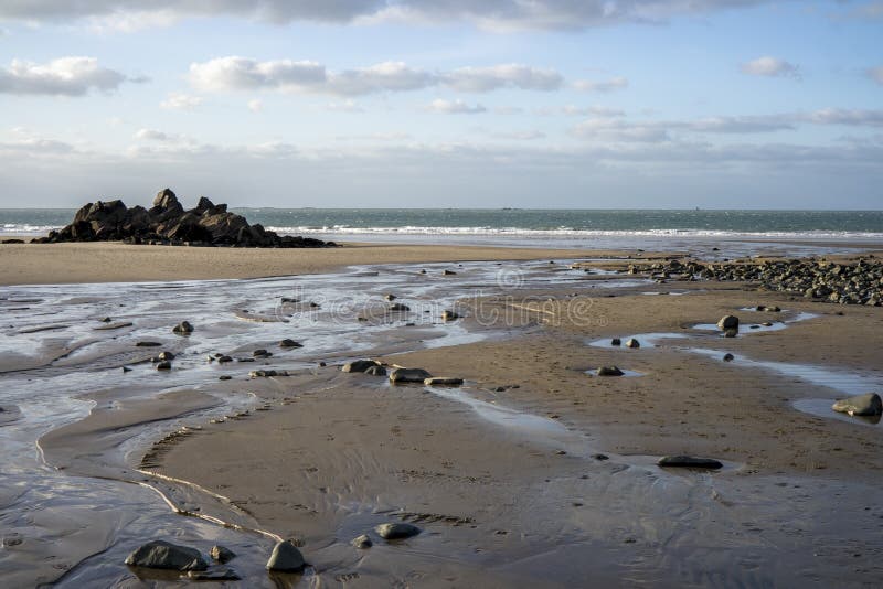 Wild beach stock image. Image of foam, waves, sunset - 68063391