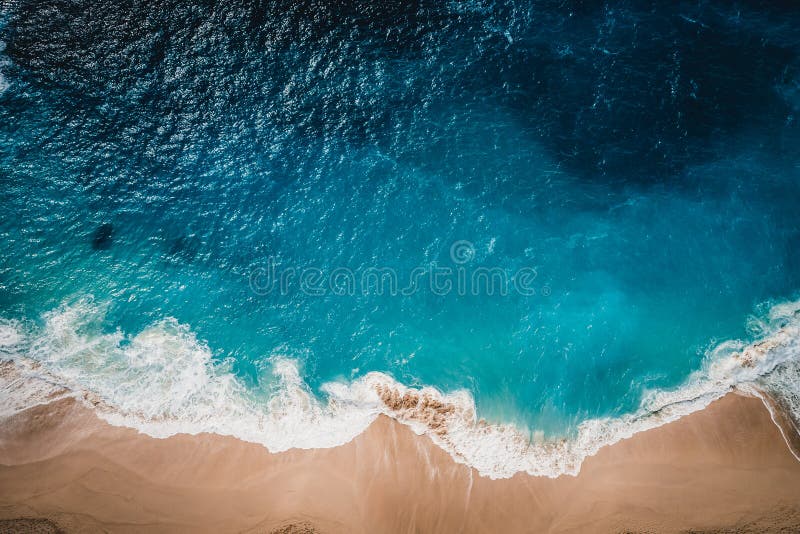 Wild Beach, Top View, Waves Stock Image - Image of abstract, blue ...