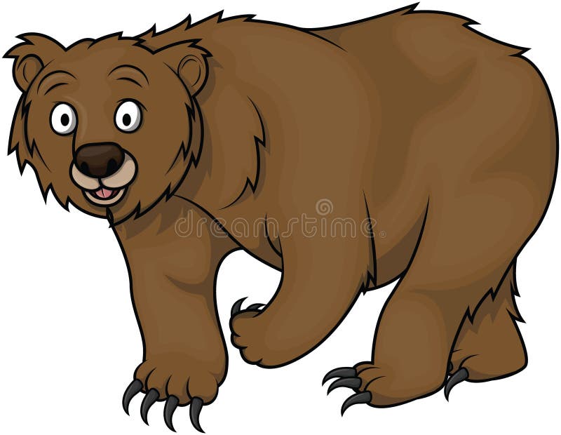 Wild Bear Cartoon Color Illustration Stock Vector - Illustration of ...