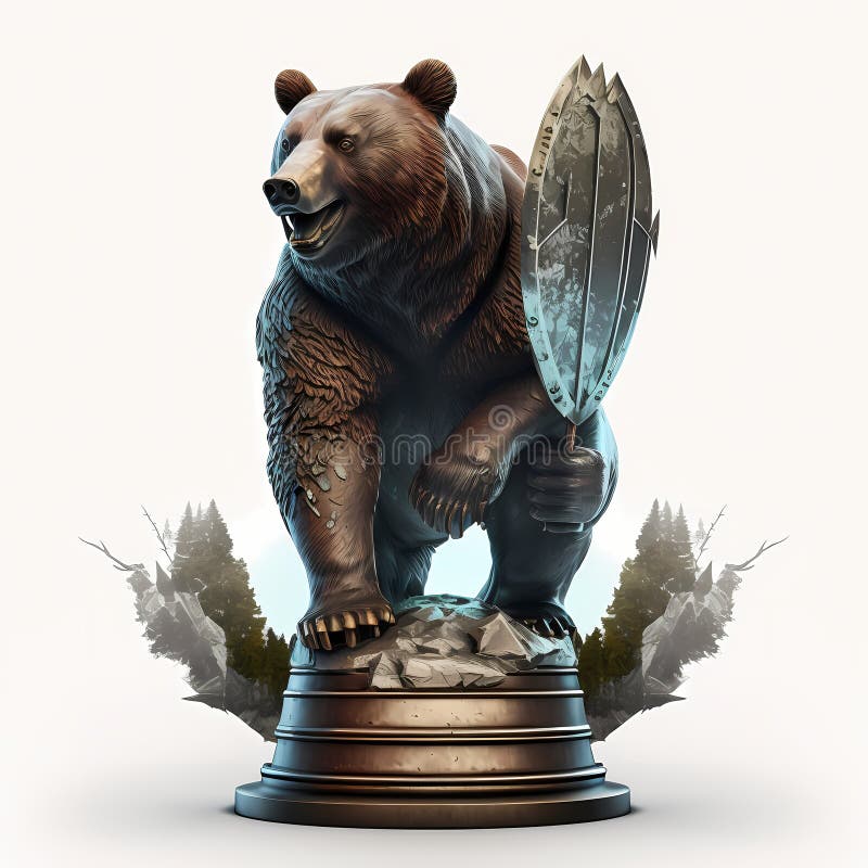 Wild Bear Hunter Trophy. Generative AI Stock Illustration ...