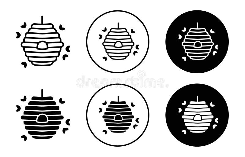 Wild Beehive Icon Outline Flat Icon Stock Vector - Illustration of ...