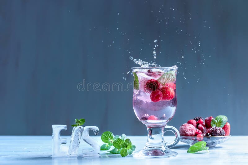 Wild Berry Cocktail with Splashes Stock Image - Image of beverage ...