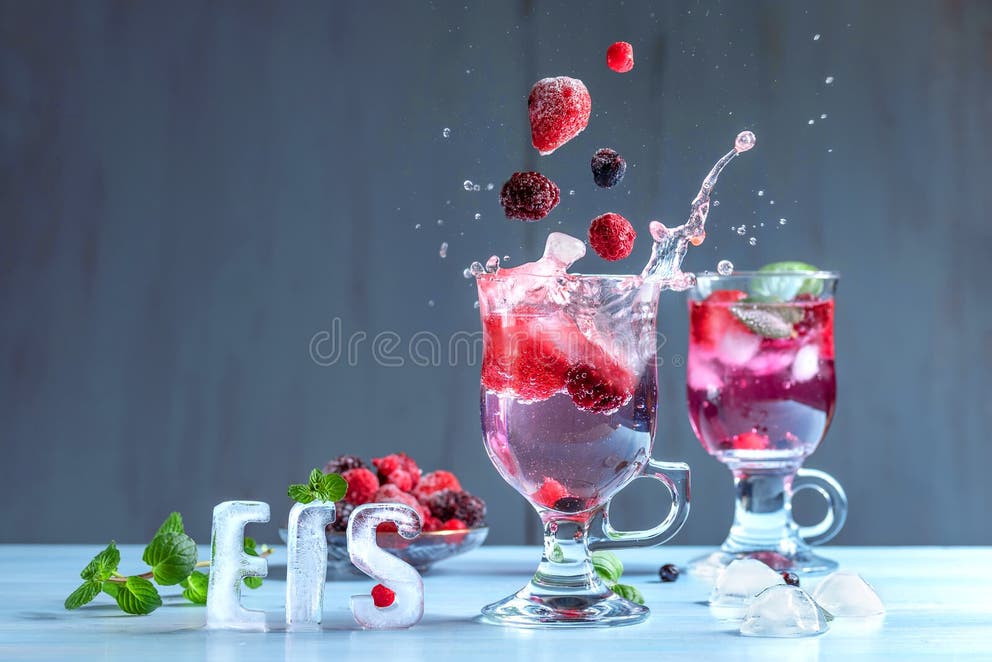 Wild Berry Cocktail with Splashes Stock Image - Image of holiday ...