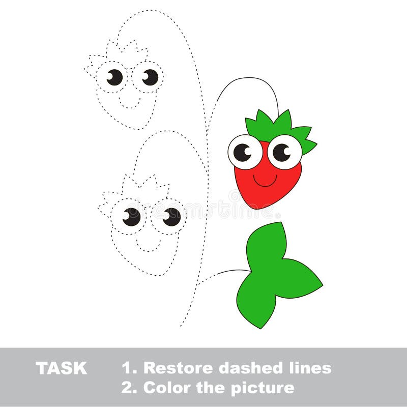 Wild Berry To Be Colored. Vector Trace Game. Stock Vector ...