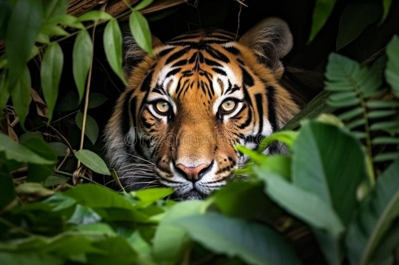Wild Big Tiger Close-Up in the Jungle Stock Image - Image of stealth ...
