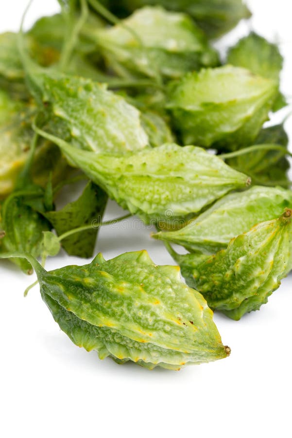 Wild Bitter Gourd On White Background Stock Photo - Image of balsam ...