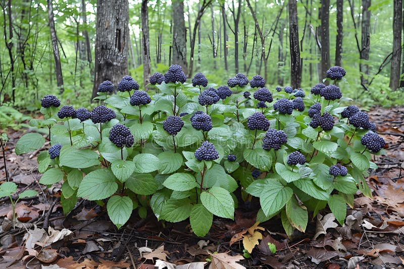 Wild Black Cohosh Berries in Forest Setting for Botanical Study and ...