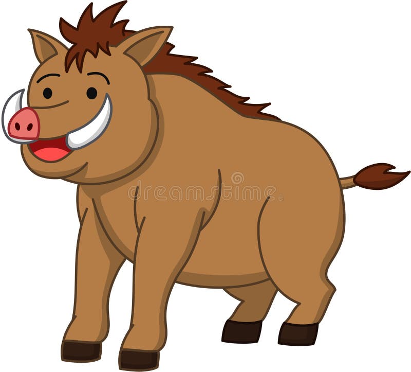 Wild Boar Cartoon Color Illustration Stock Vector - Illustration of ...