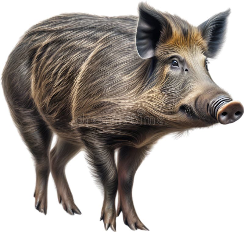 Wild Boar. Close-up Colored-pencil Sketch of Wild Boar. AI-Generated ...
