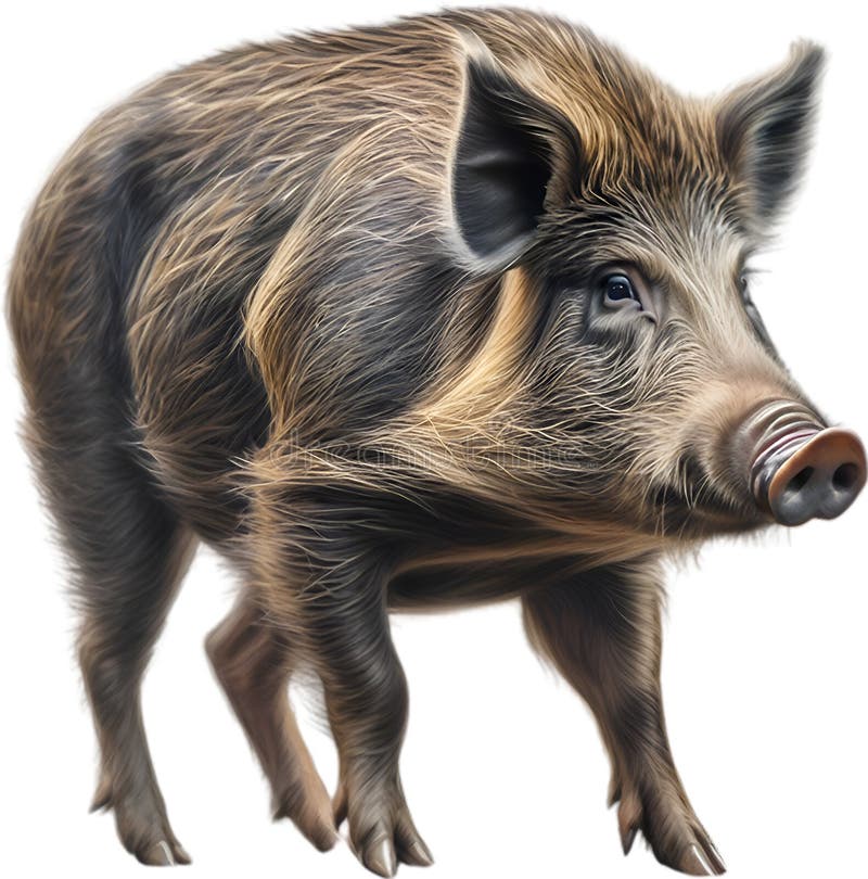 Wild Boar. Close-up Colored-pencil Sketch of Wild Boar. AI-Generated ...