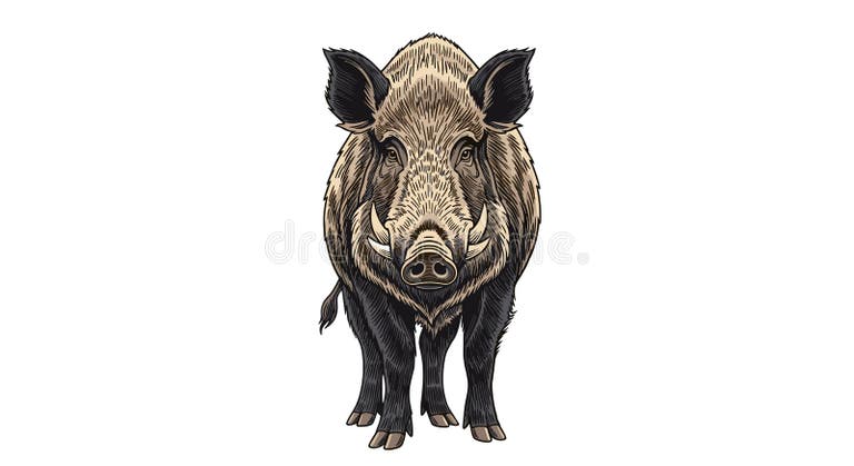Wild Boar Facing Forward a Flat Minimalist Vector Design Animal ...