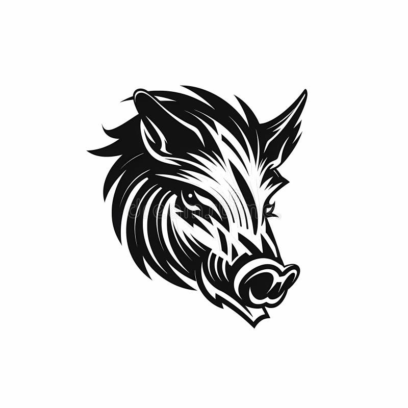 Wild Boar Head Symbol Illustration. Generative AI Stock Illustration ...