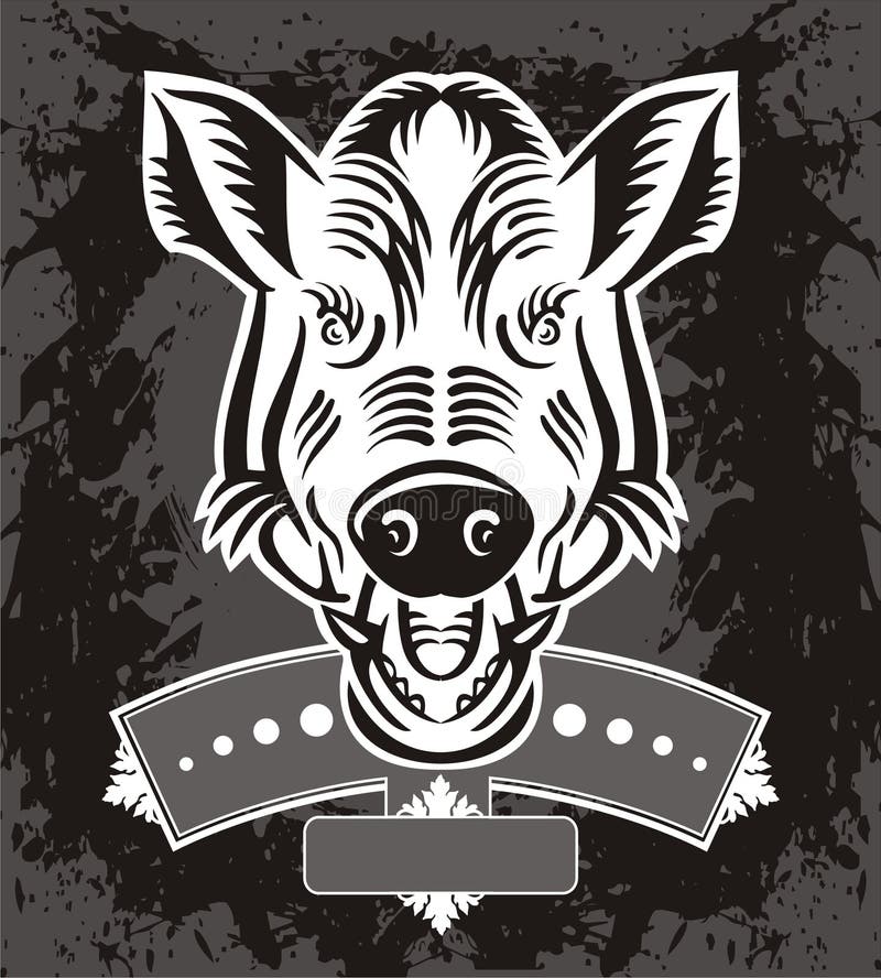 Wild Boar Head Logo stock vector. Illustration of snout - 3173422