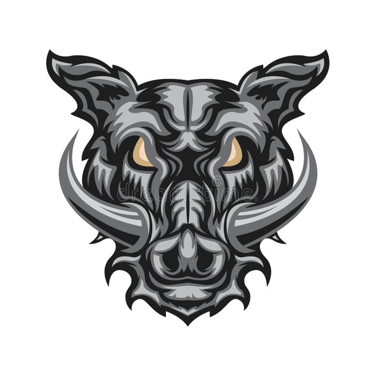 Wild Boar Head Vector Illustration Design Element Stock Vector ...