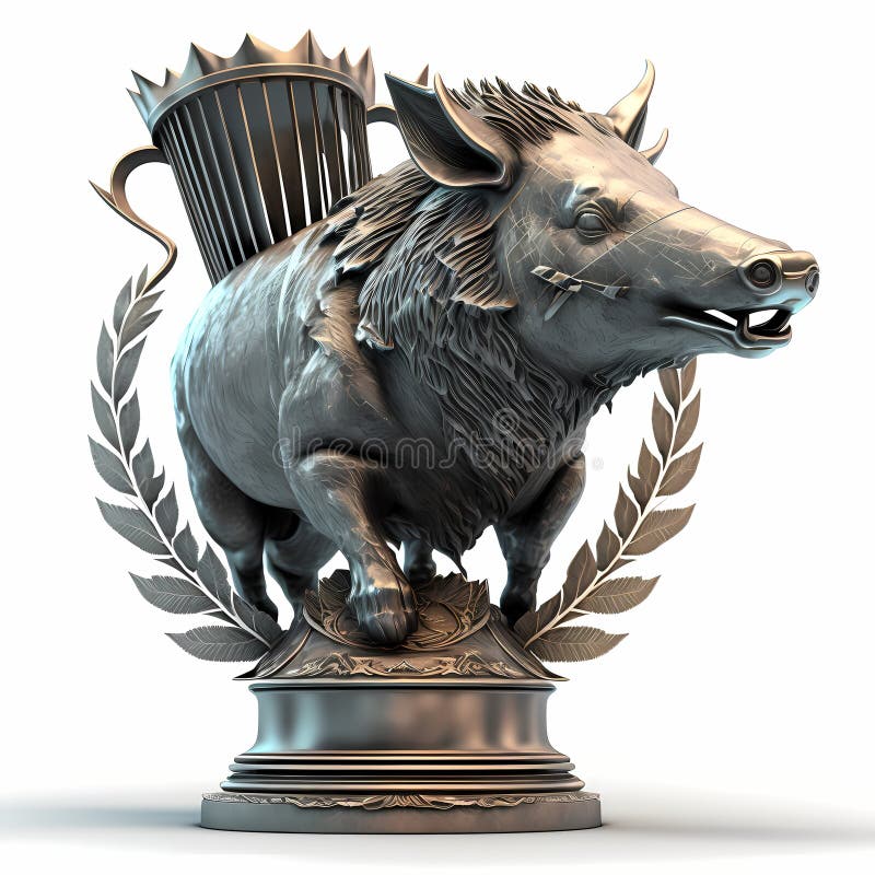 Wild Boar Hunter Trophy. Generative AI Stock Image - Image of winner ...