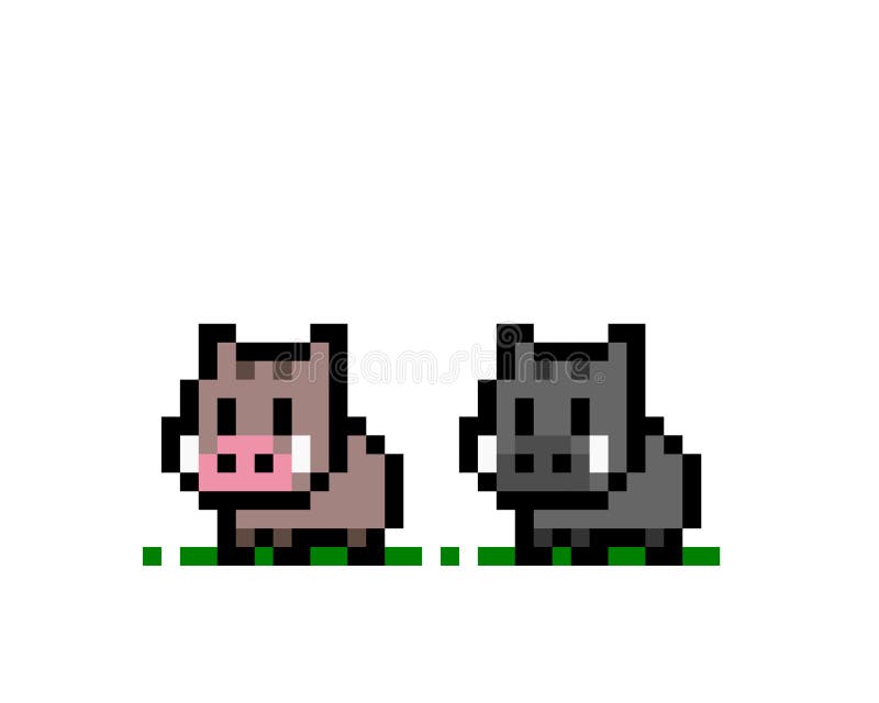 Wild Boar Pixels for Game Assets. Stock Vector - Illustration of ...