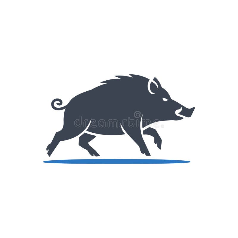 Wild Boar Running Icon stock vector. Illustration of tusks - 384695019