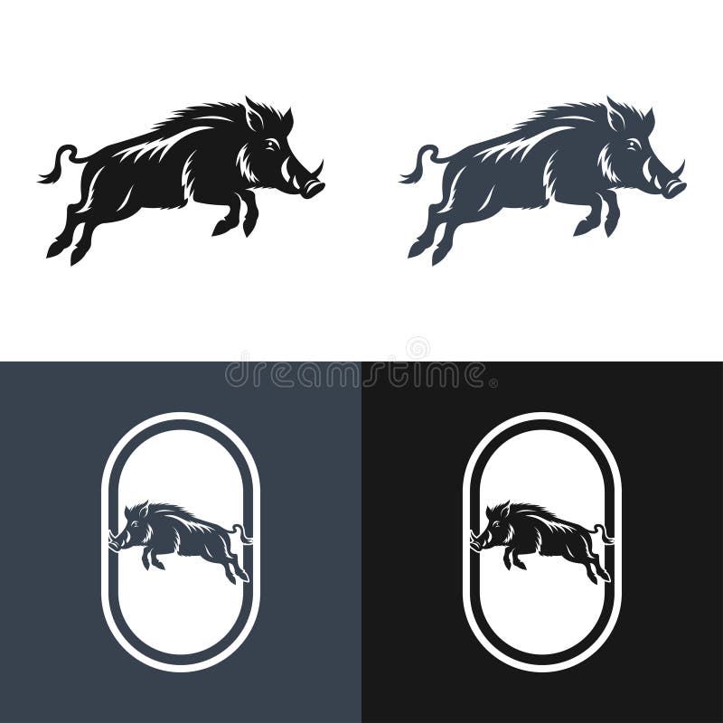 Wild Boar Silhouette Vector Stock Illustration - Illustration of shape ...