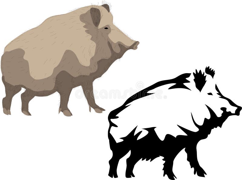 Stylized Boar Illustration With Triangle Pattern. Stock Vector ...