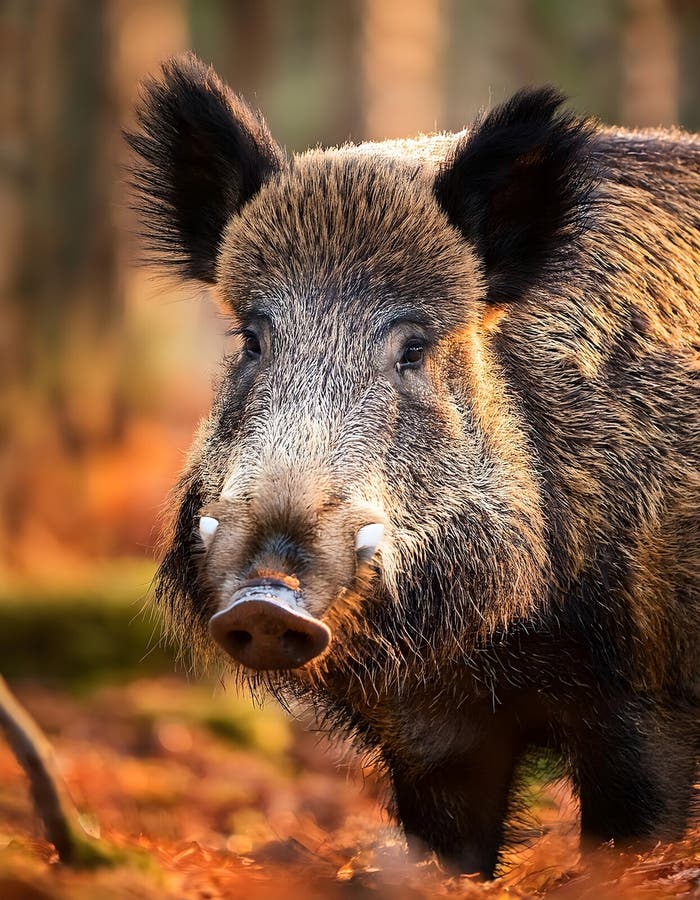 Wild Boar (Sus Scrofa) in the Forest Stock Illustration - Illustration ...