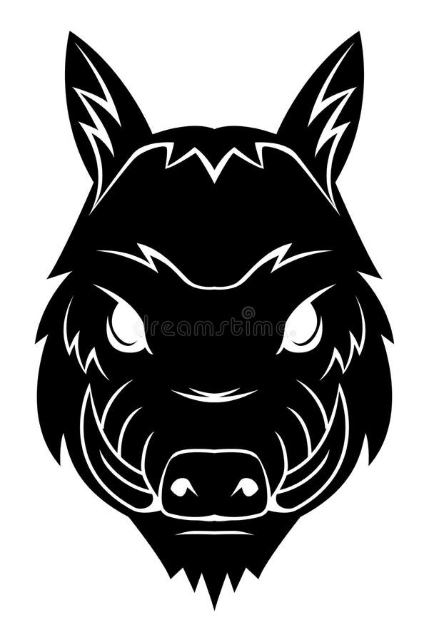 Wild Boar Tattoo Mascot stock vector. Illustration of elegance - 47879897