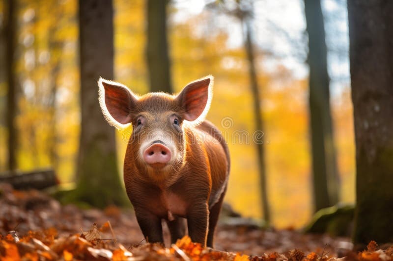Wild Boar in Their Natural Environment in the Forest Stock Illustration ...
