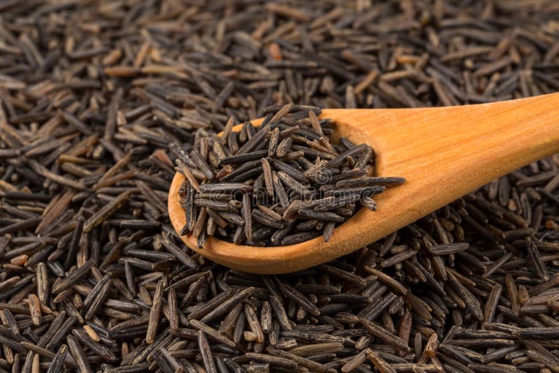Wild brown rice in spoon stock image. Image of horizontal - 70750207