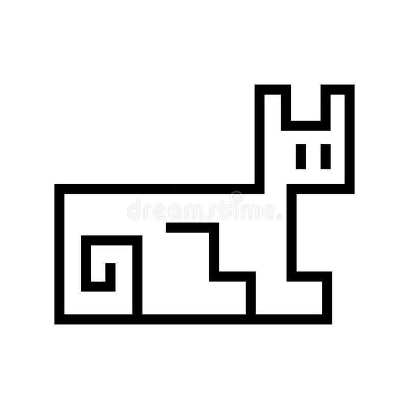 Wild Cat Pictogram Linear Icon On White Background Vector Clipart