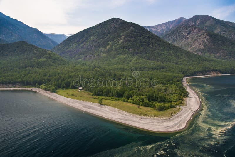 Wild Coast with Mountains and Forest from the Air Stock Image - Image ...