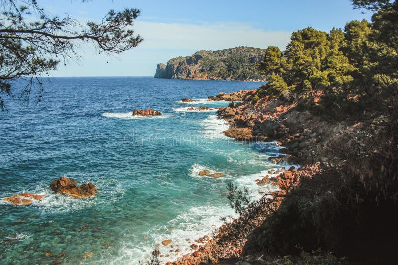 Wild Coastline at the Northern Coast of Mallorca, Spain Stock Image ...