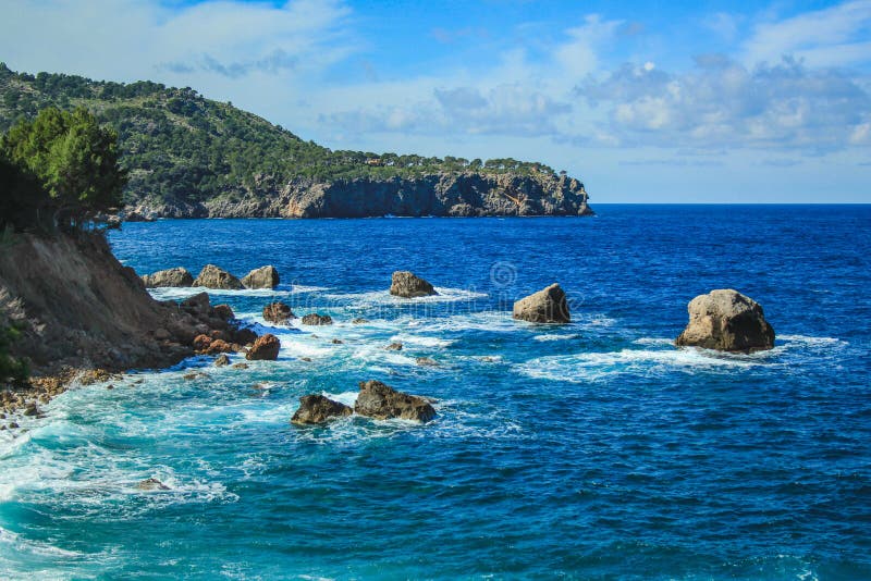 Wild Coastline at the Northern Coast of Mallorca, Spain Stock Photo ...