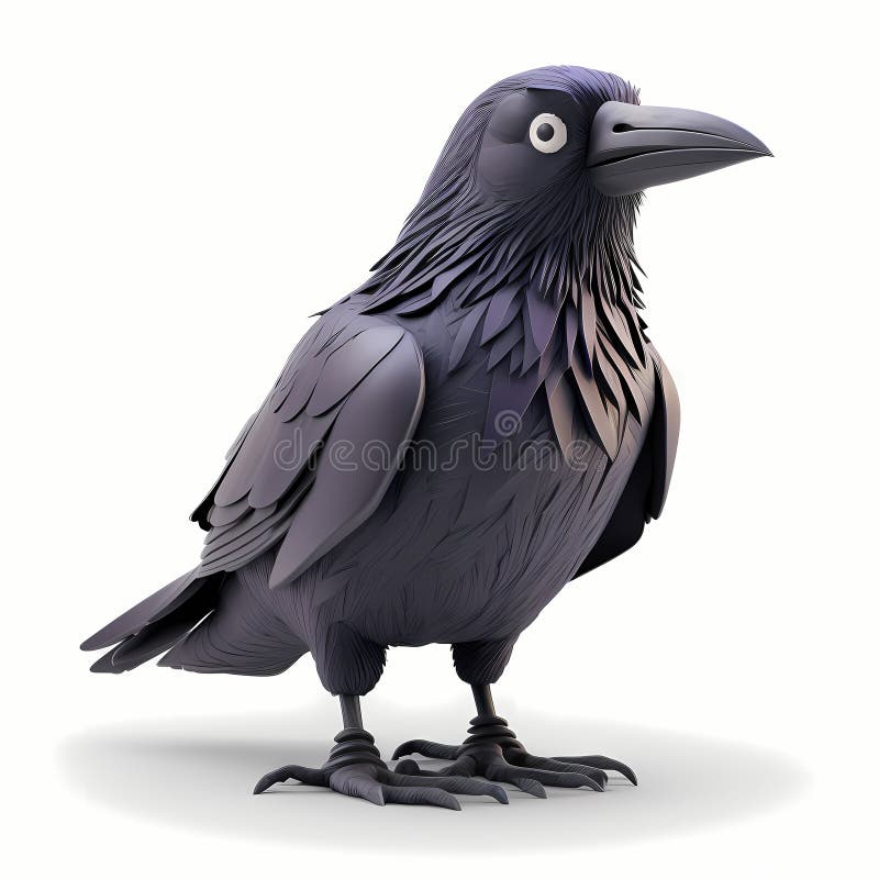 Crow Cartoon Style. Generative AI Stock Illustration - Illustration of ...