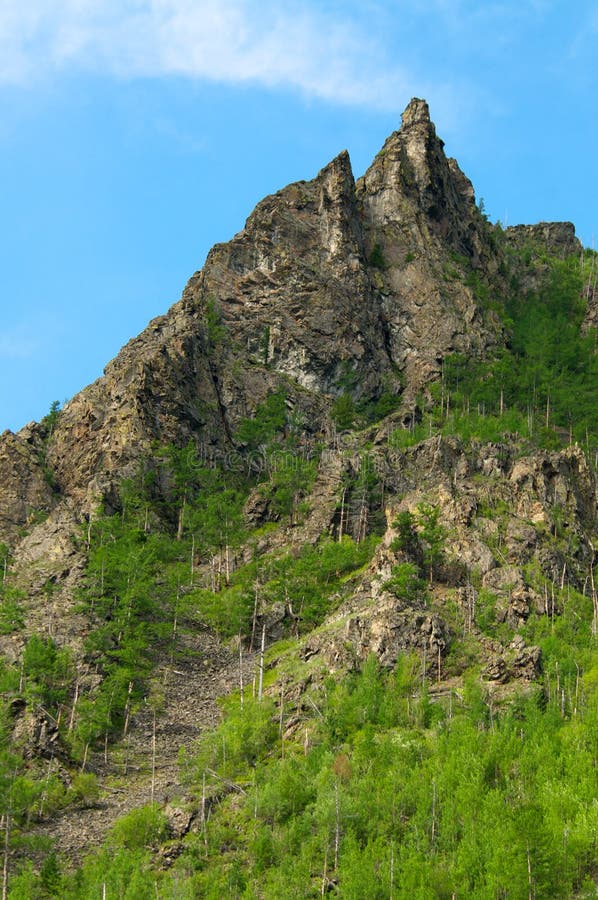 The Wild and Desolate Mountains of the Baikal Lake Stock Photo - Image ...