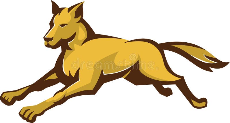 Wolf Jumping Vector Illustration Flat Stock Vector - Illustration of ...