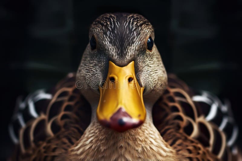 Wild Duck is Looking Directly at the Camera. AI-generated Stock ...