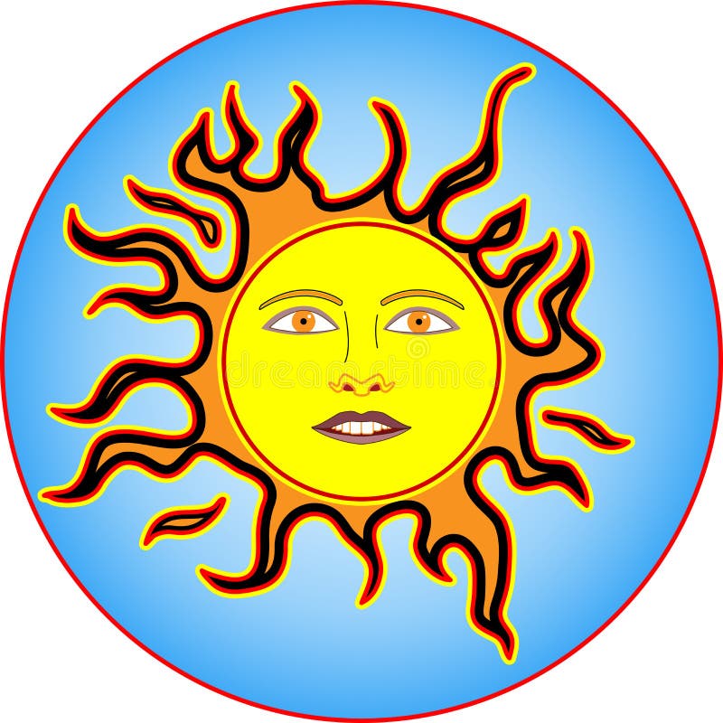 Fiery sun stock illustration. Illustration of black, powerful - 2240464