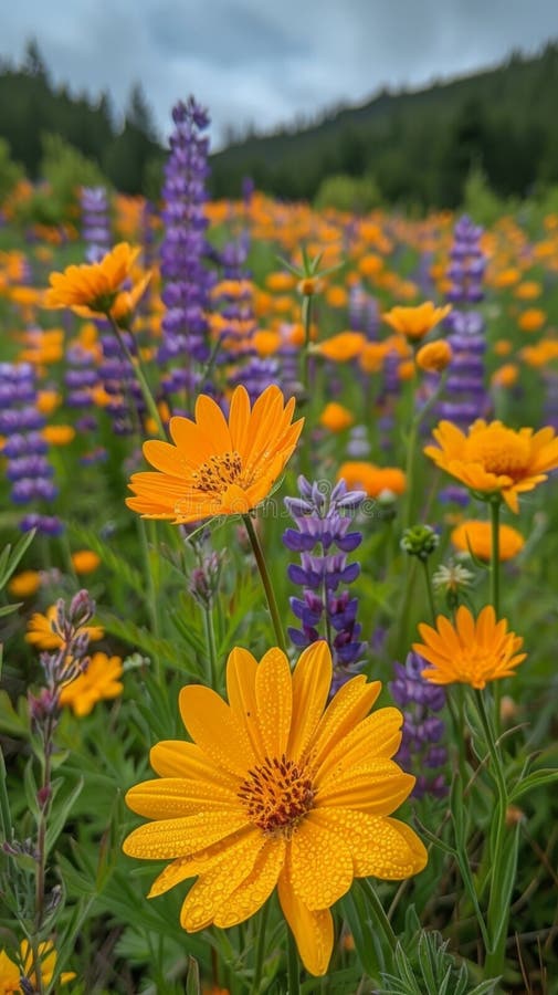 Wild Flowers in Oregon Landscape Stock Photo - Image of bouquet, hand ...