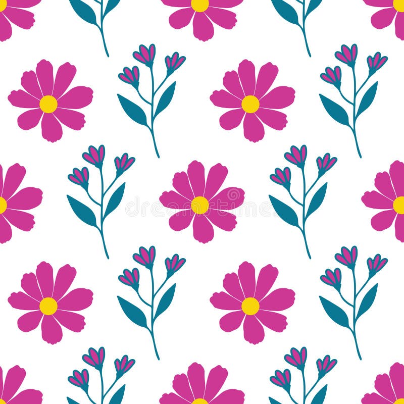 Wild Flowers Seamless Pattern Background Print Stock Vector ...