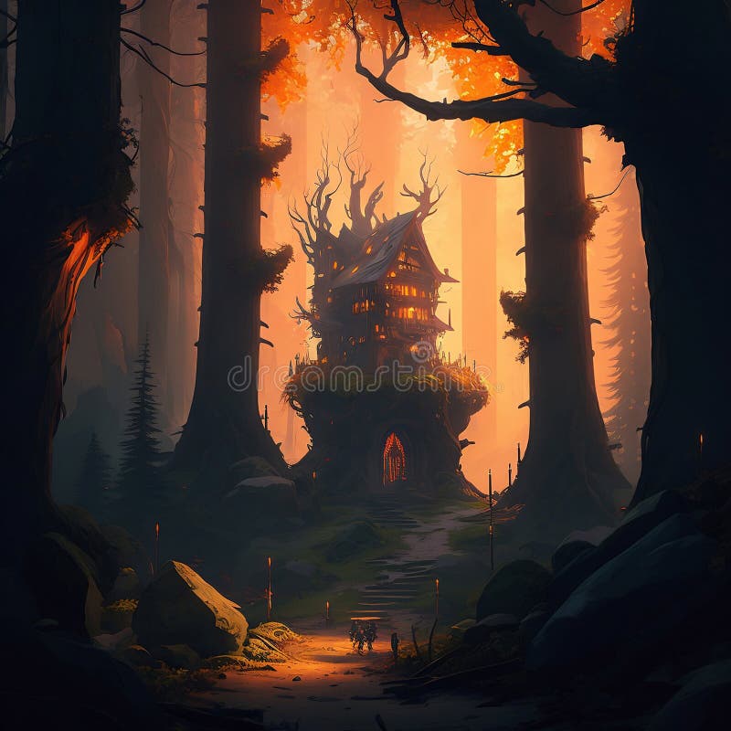 Wild forest art station stock illustration. Illustration of ...