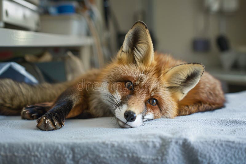Wild fox at vet stock illustration. Illustration of adorable - 323711552